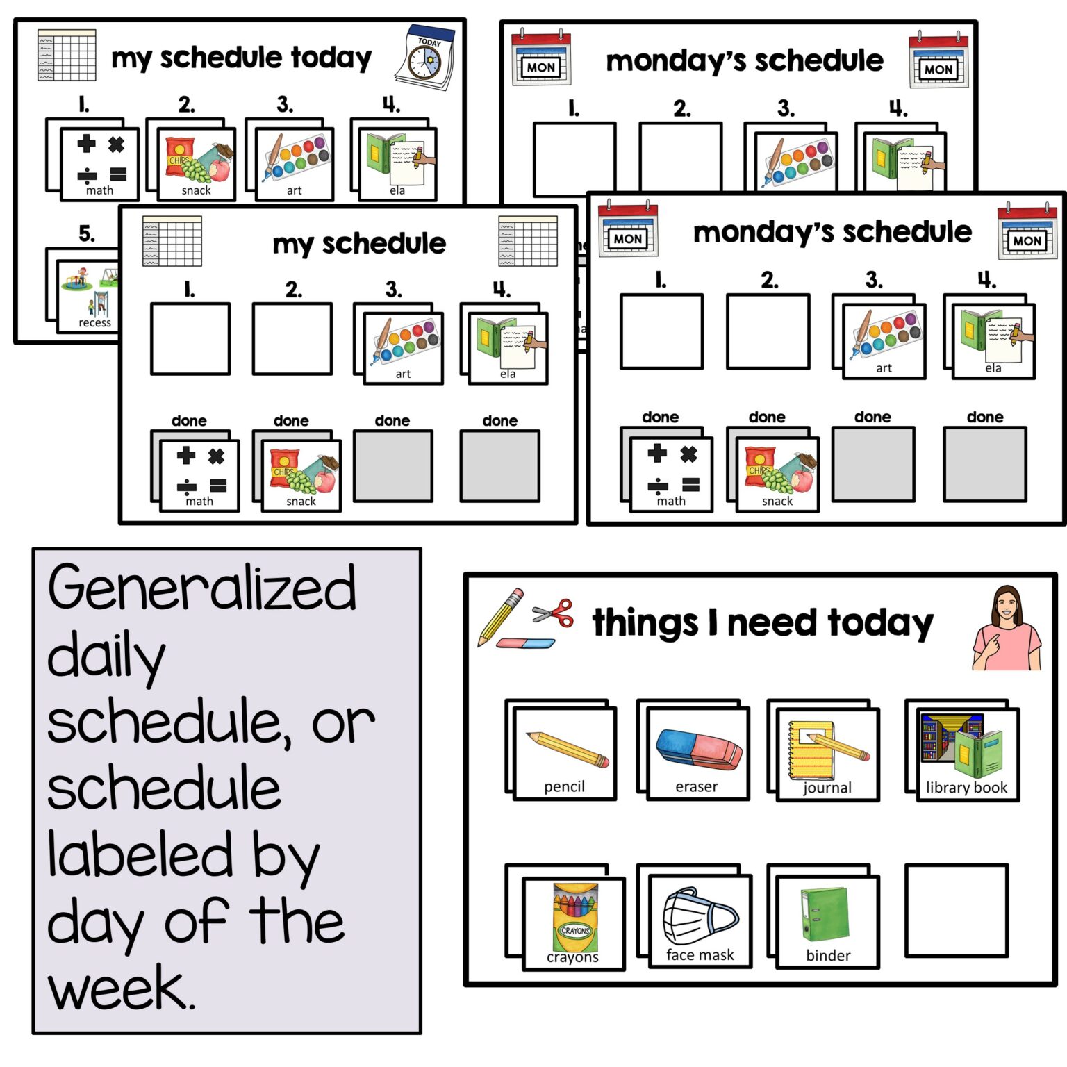 Portable Visual Schedule Booklet and Behavior | Made By Teachers