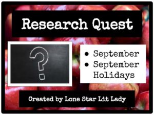 September Research Quest for Early Finishers | Made By Teachers