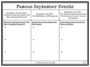 September Research Quest for Early Finishers - Made By Teachers