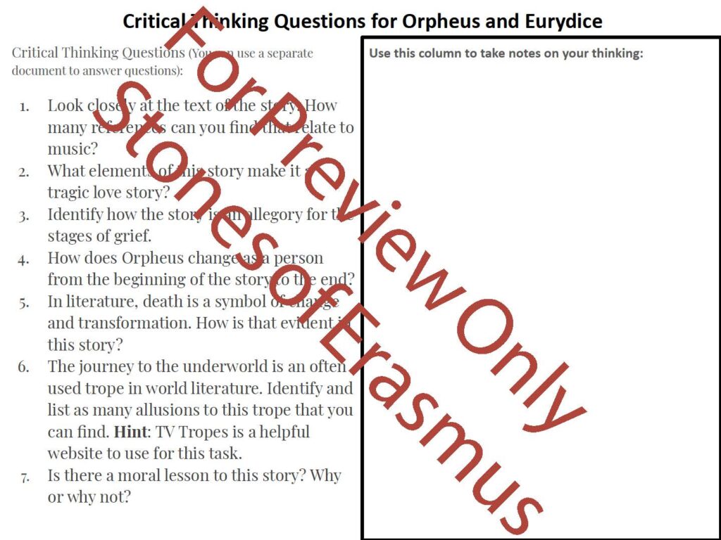 Mythology Series: Orpheus and Eurydice (9-12) | Made By Teachers