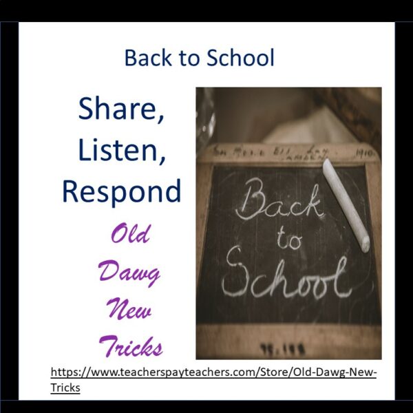 Back to School: Share, Listen, Respond - Made By Teachers