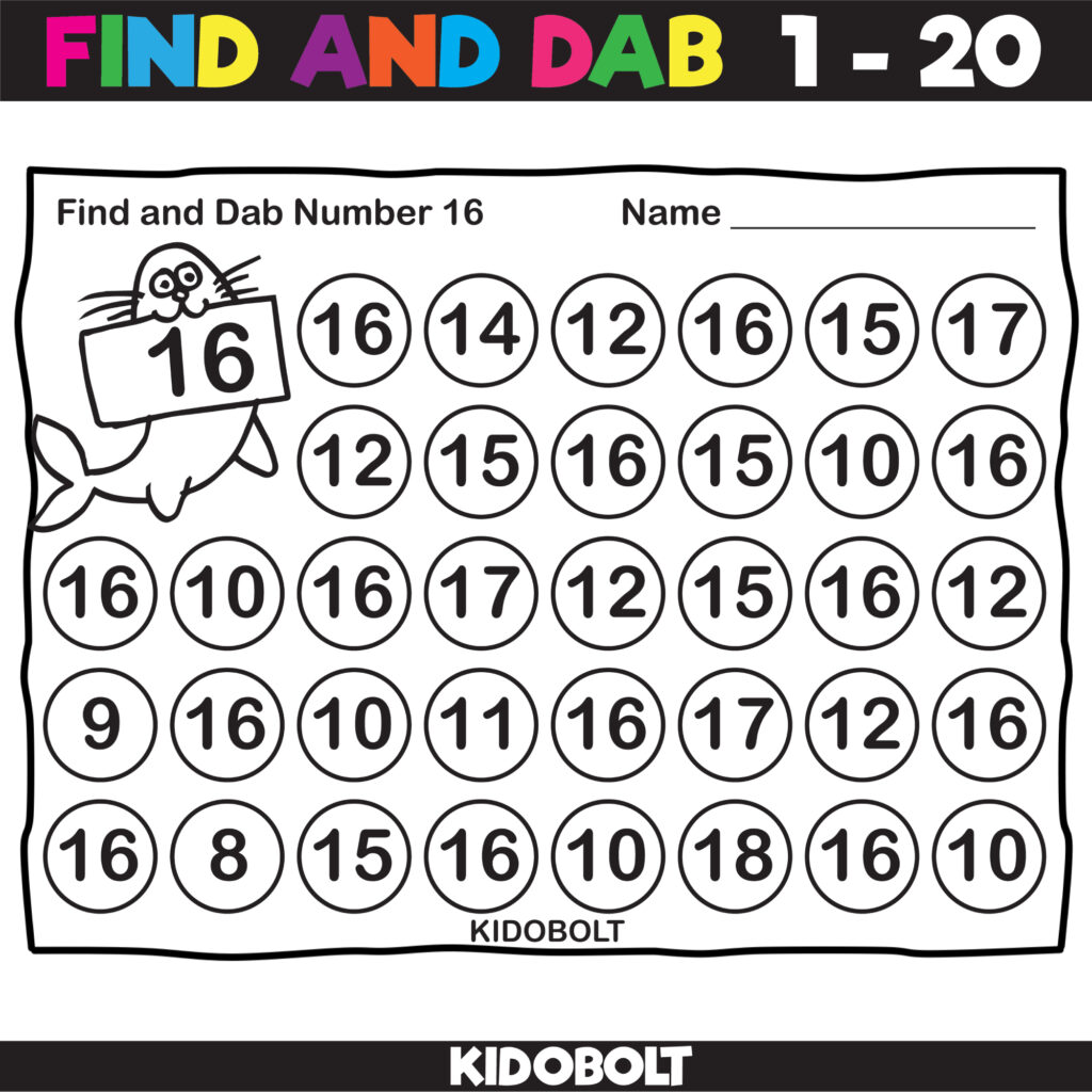 Dab a Dot Number Activity Worksheets 1 to 20 | Made By Teachers