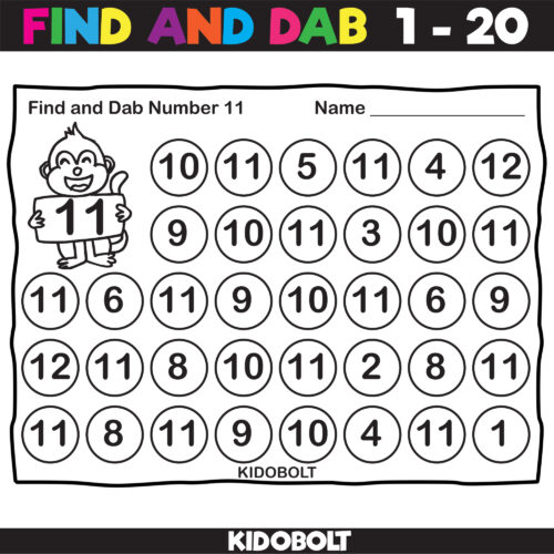 Dab a Dot Number Activity Worksheets 1 to 20 | Made By Teachers