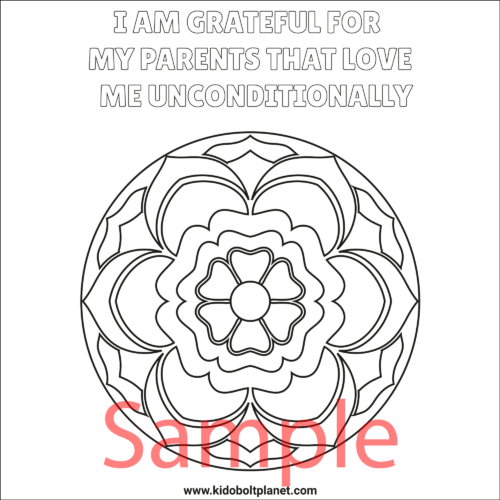 GRATITUDE Mandala Printable Coloring Book for Kids - Made By Teachers