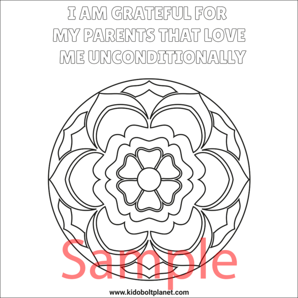 GRATITUDE Mandala Printable Coloring Book for Kids - Made By Teachers