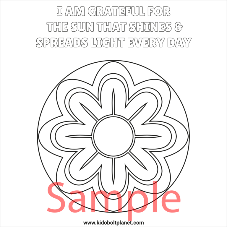 GRATITUDE Mandala Printable Coloring Book for Kids - Made By Teachers