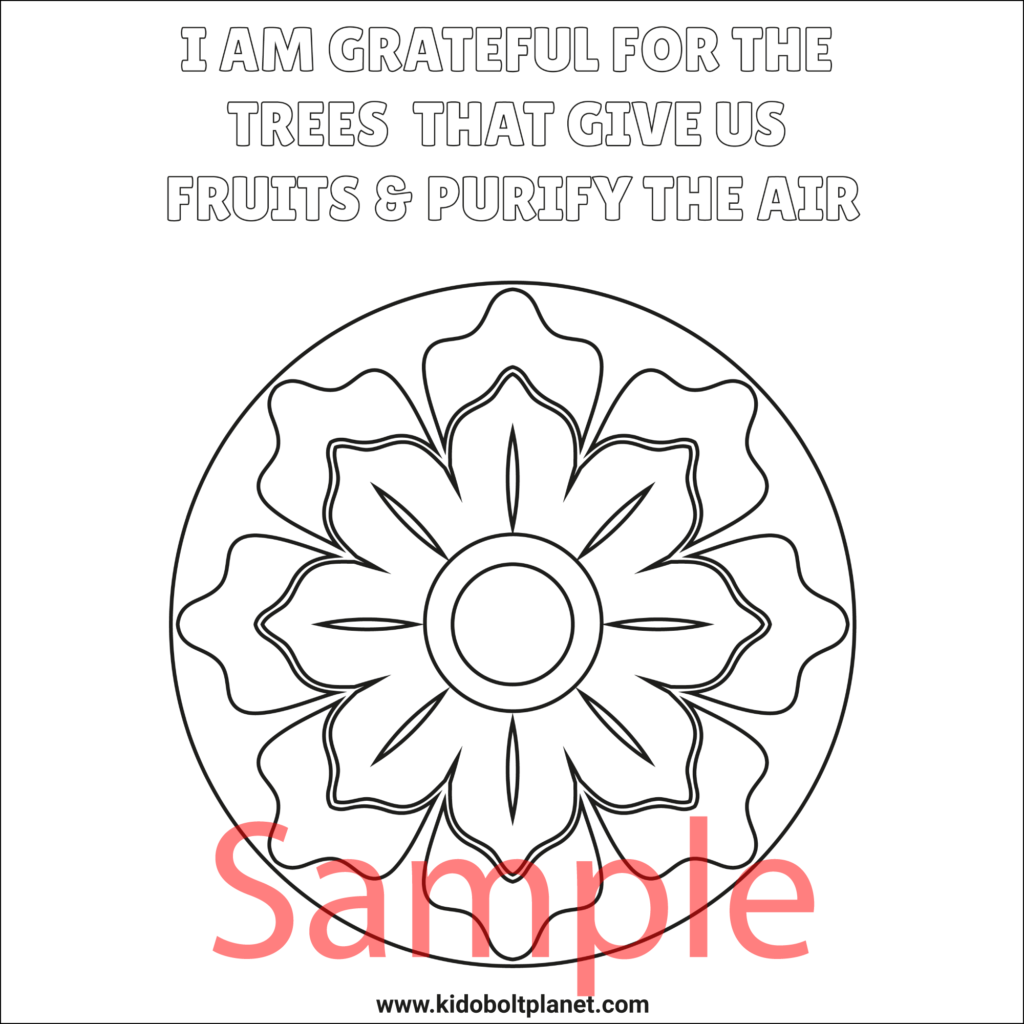 GRATITUDE Mandala Printable Coloring Book for Kids - Made By Teachers