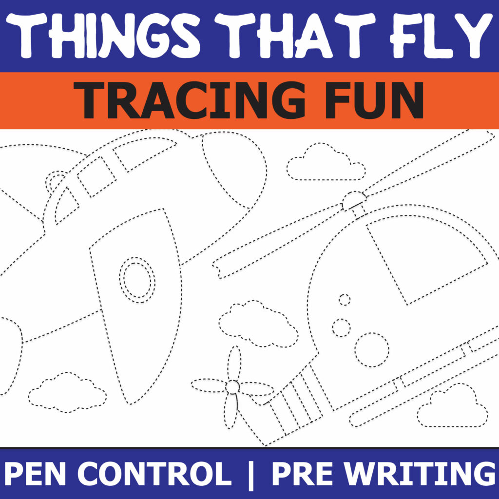 Things That Fly Tracing Shapes - Prewriting Worksheets | Made By Teachers
