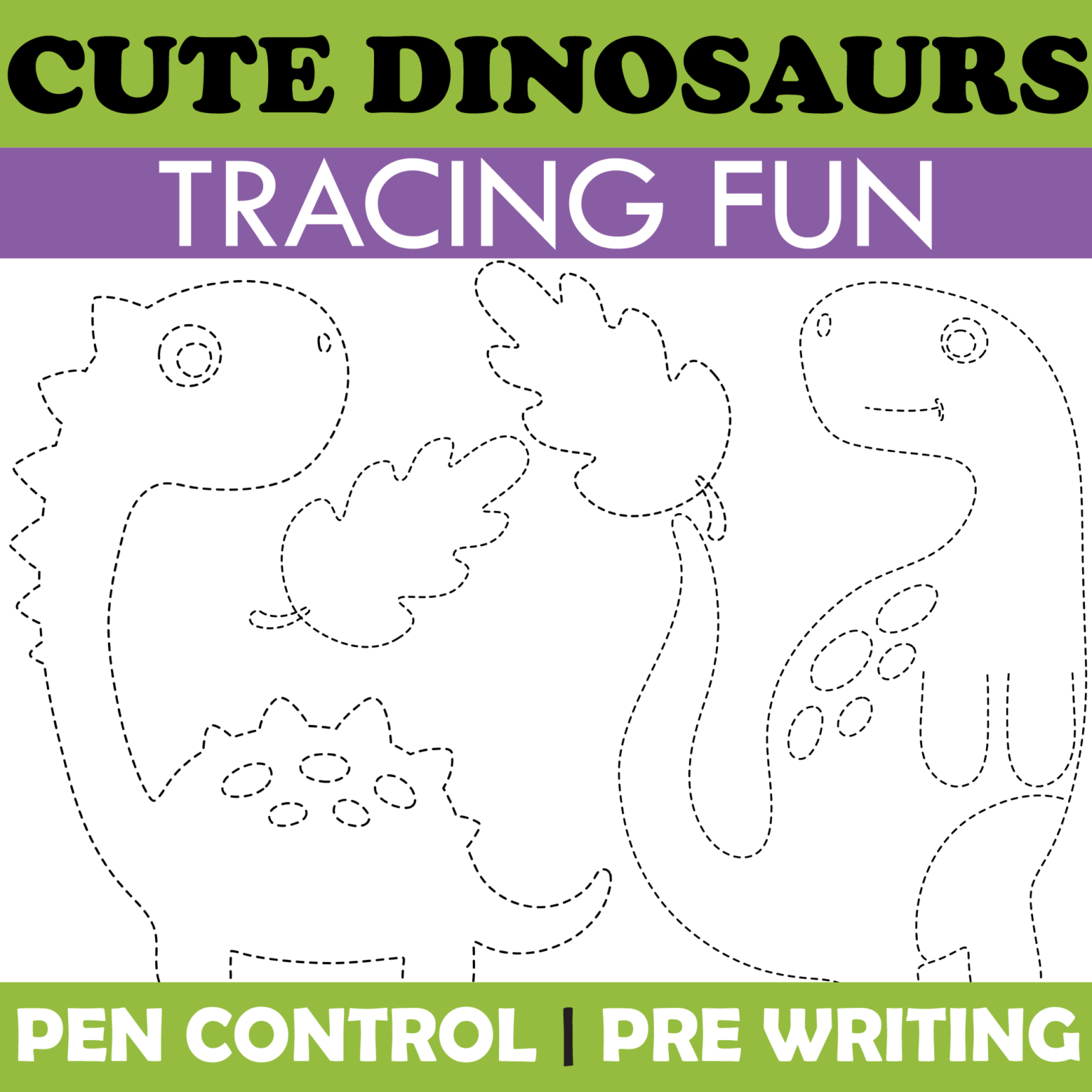 Cute Dinosaurs Tracing Shapes - Prewriting Workshe | Made By Teachers