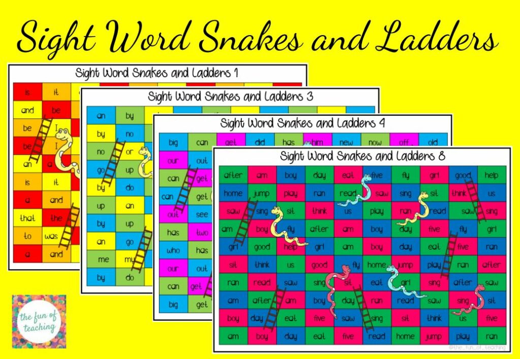 Sight Word Snakes and Ladders | Made By Teachers