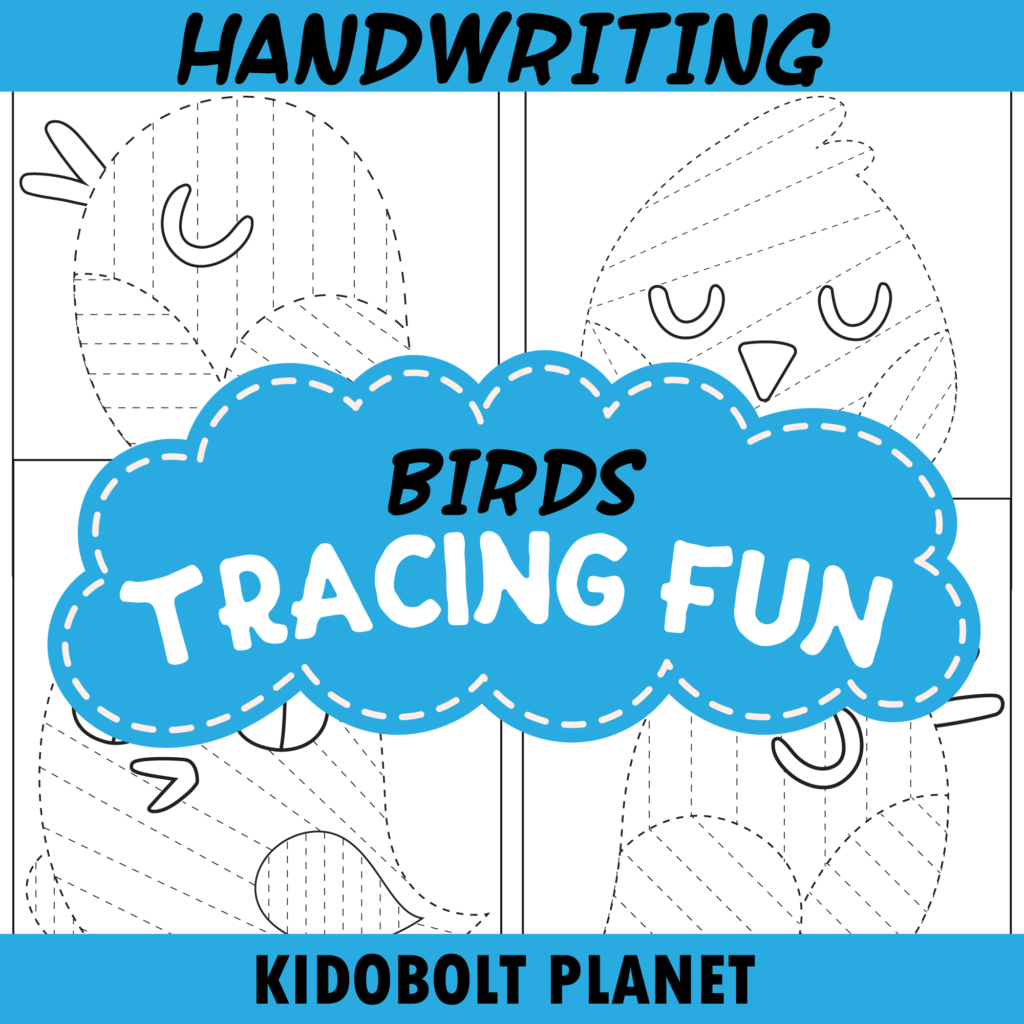 14 Birds Big Shape Handwriting Tracing Worksheets - Made By Teachers