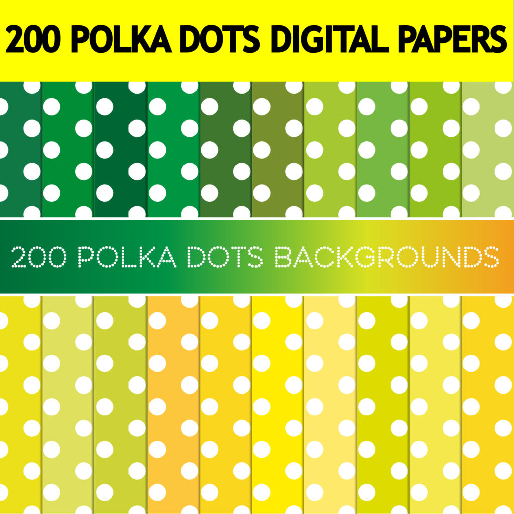 200 Polka Dots Digital Papers / Backgrounds | Made By Teachers