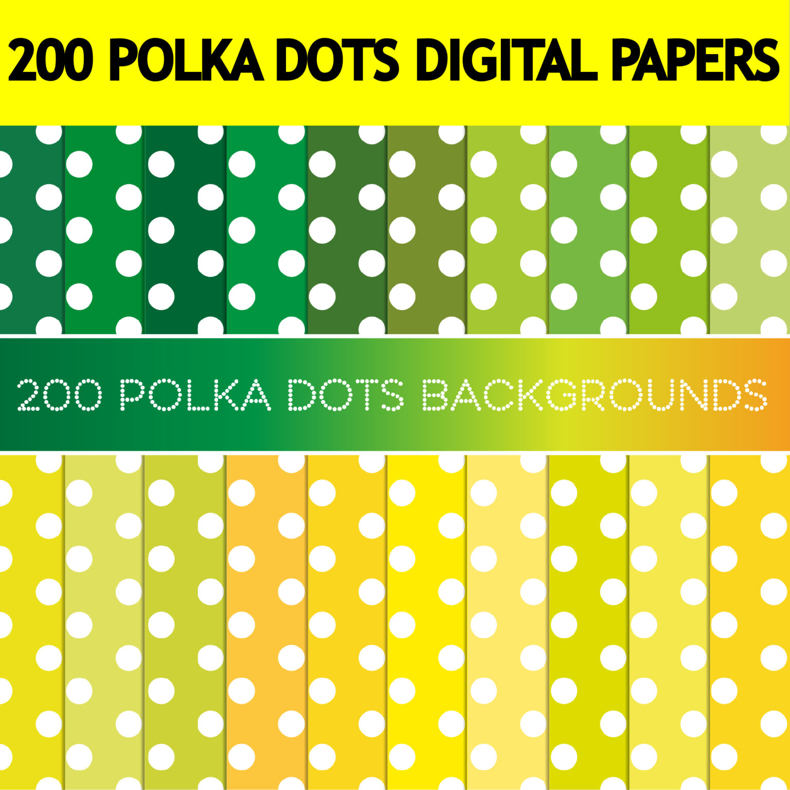 200 Polka Dots Digital Papers / Backgrounds | Made By Teachers