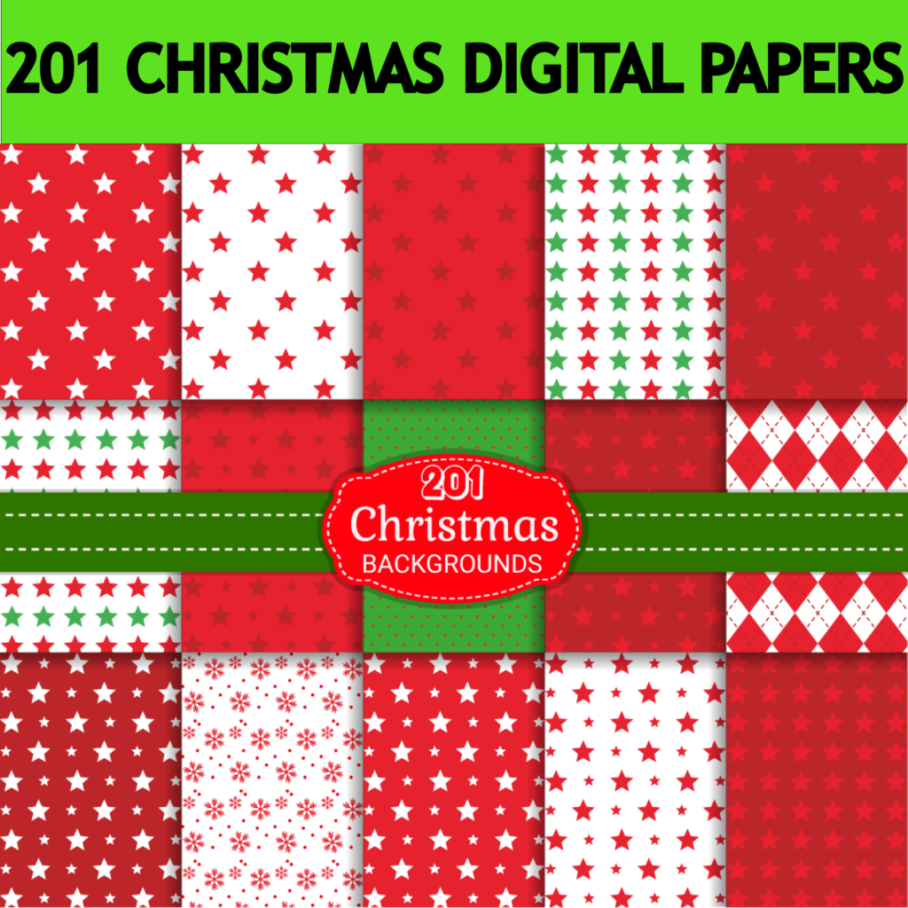 201 Christmas Digital Papers / backgrounds | Made By Teachers