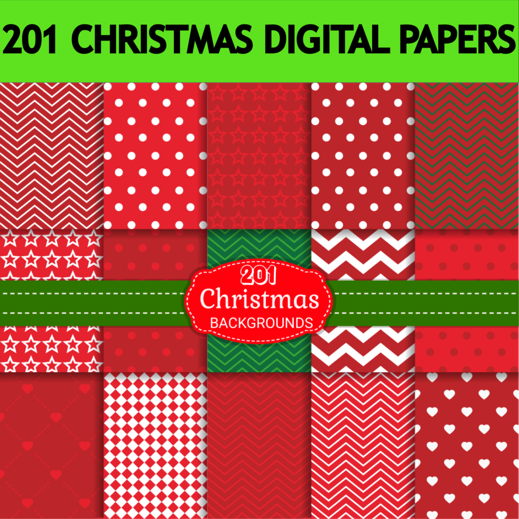 201 Christmas Digital Papers / backgrounds | Made By Teachers