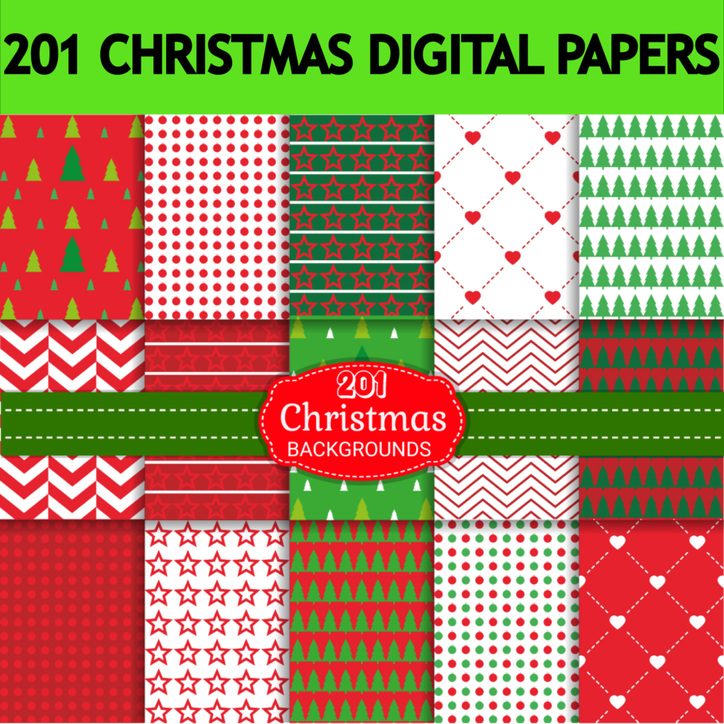 201 Christmas Digital Papers / backgrounds | Made By Teachers