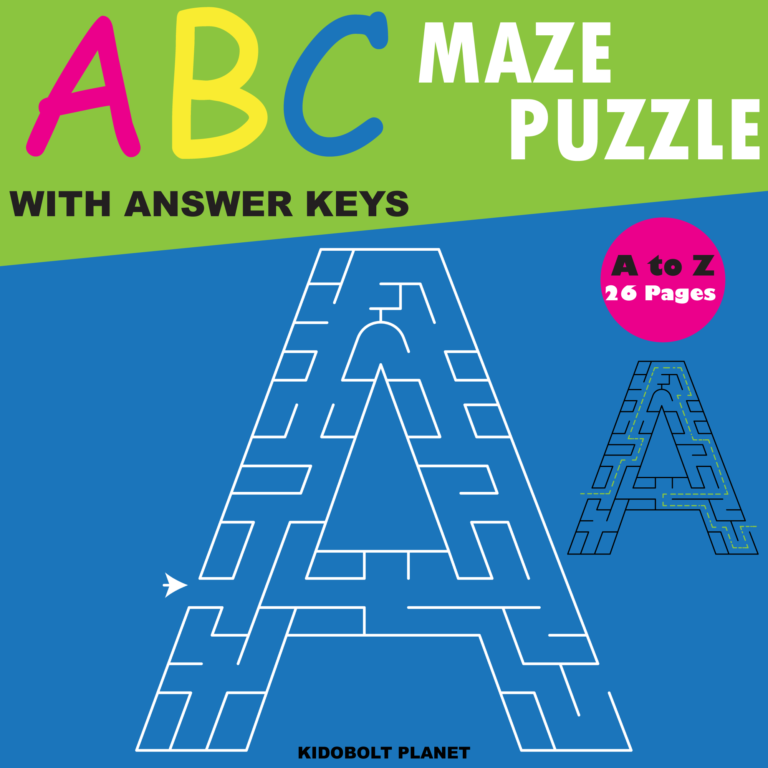 ABC Alphabet Maze Puzzle Workbook | Made By Teachers