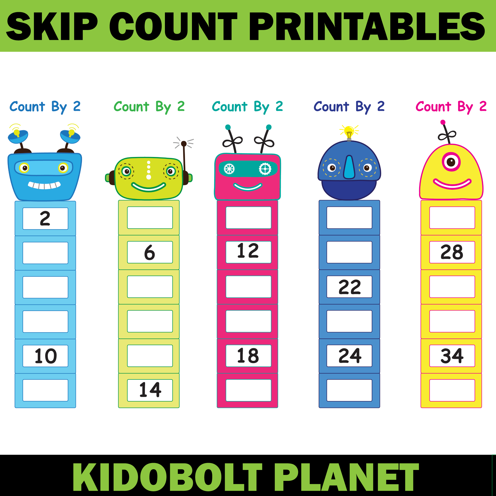 Skip Counting Printable Activity Cards and Worksheets | Made By Teachers