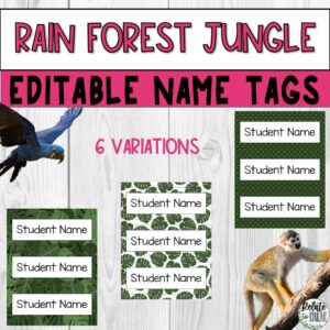 Rain Forest Jungle Printable Center Signs - Made By Teachers