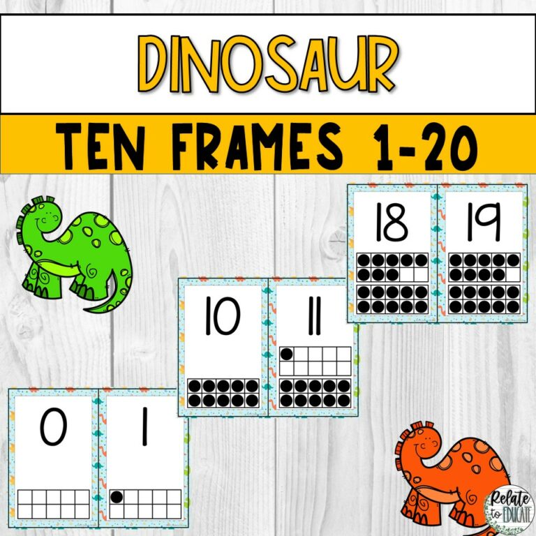 Dinosaur Printable Ten Frame Number PDF - Made By Teachers