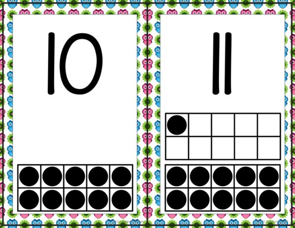 Pink & Blue Owl Printable Ten Frame Number PDF - Made By Teachers