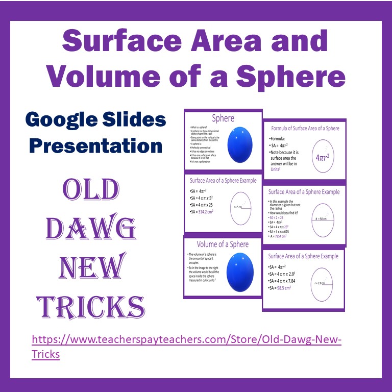 Surface Area and Volume of a Sphere Google Slides | Made By Teachers