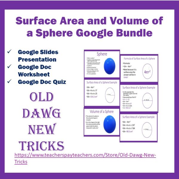 Surface Area and Volume of a Sphere Google Bundle | Made By Teachers