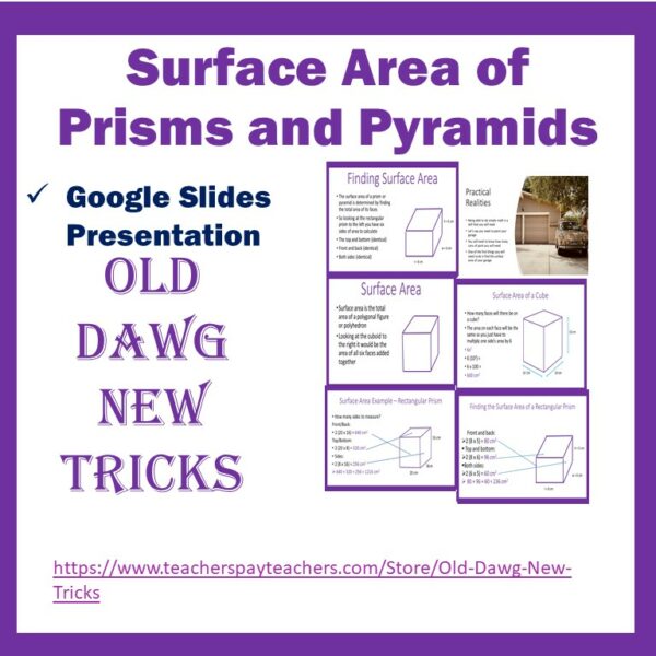 Surface Area of Prisms and Pyramids Google Slides - Made By Teachers
