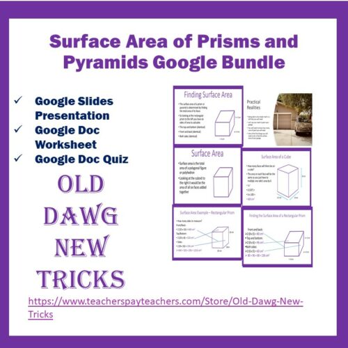 Surface Area of Prisms and Pyramids Google Bundle - Made By Teachers