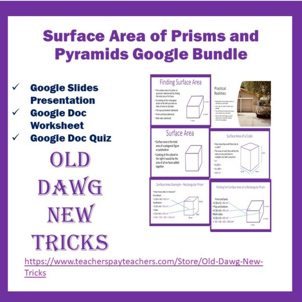 Surface Area of Prisms and Pyramids Google Bundle | Made By Teachers