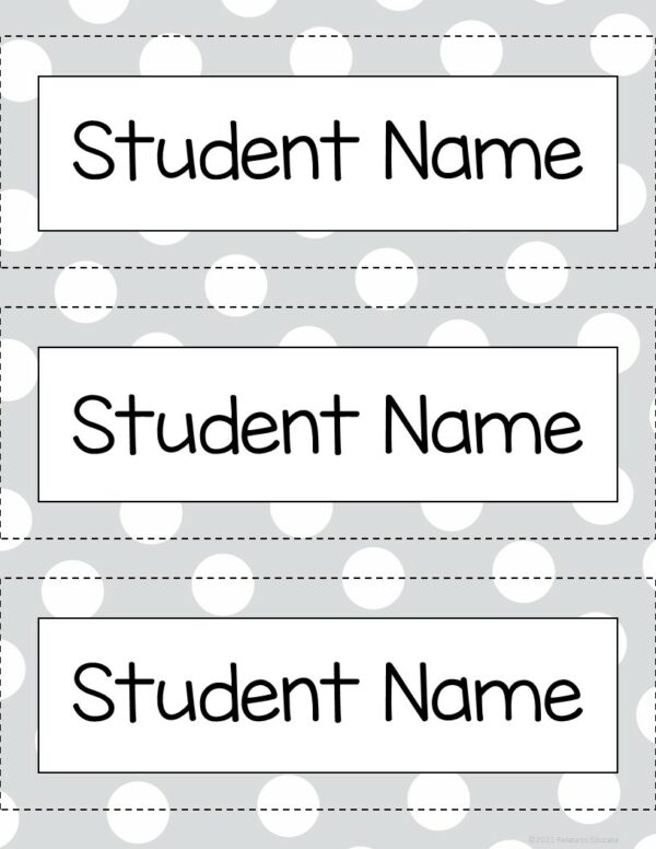 Grey Elephant Editable Printable Name Tags 3.5x3.5 | Made By Teachers