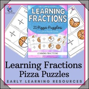 Learning Fractions - Pizza Themed 2-Piece Puzzles | Made By Teachers