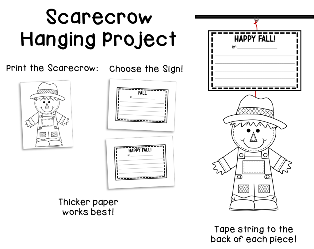 Scarecrow Art Project - Hanging Fall Art - Made By Teachers