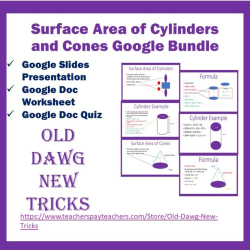 Surface Area of Cylinders and Cones Google Bundle | Made By Teachers