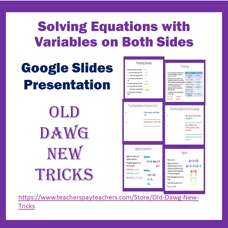 Solve Equations Variables Both Sides Google Slides Made By Teachers