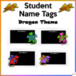 Editable Name Tags Dragon Theme - Made By Teachers