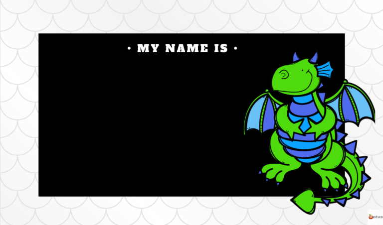 Editable Name Tags Dragon Theme - Made By Teachers