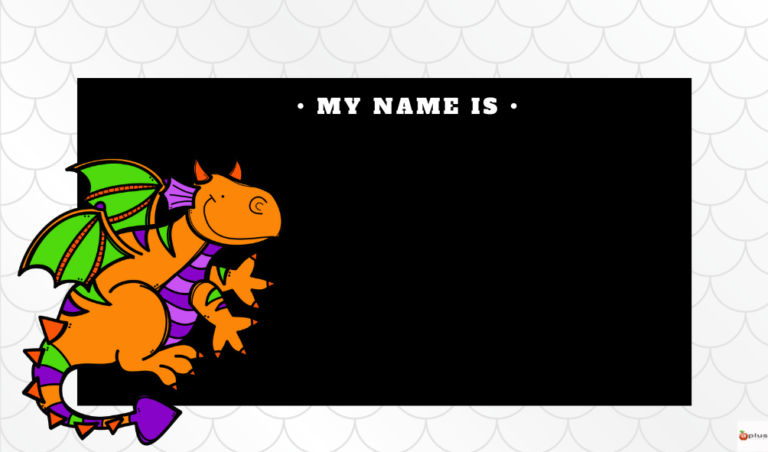 Editable Name Tags Dragon Theme - Made By Teachers