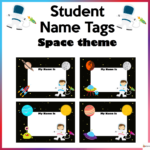 Editable Name Tags Space Theme - Made By Teachers