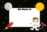 Editable Name Tags Space Theme - Made By Teachers