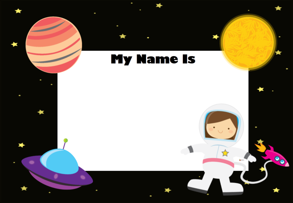 Editable Name Tags Space Theme | Made By Teachers