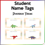 Editable Name Tags Dinosaur Theme - Made By Teachers