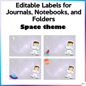 Editable Name Tags and Labels Space Theme | Made By Teachers
