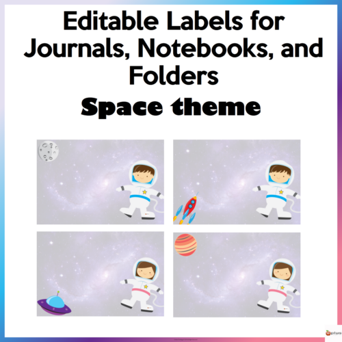 Editable Name Tags, Labels, and Agenda Display Reminders Space Theme ...