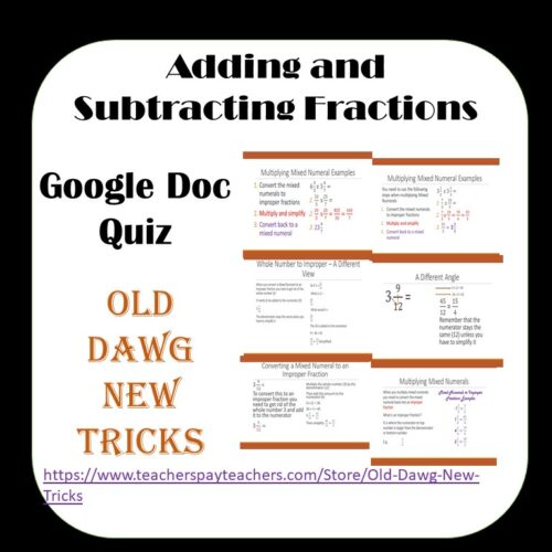 Adding and Subtracting Fractions Google Doc Quiz | Made By Teachers