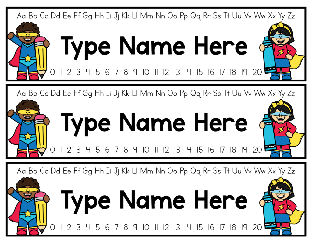Editable Superhero Desk Nametags - Made By Teachers