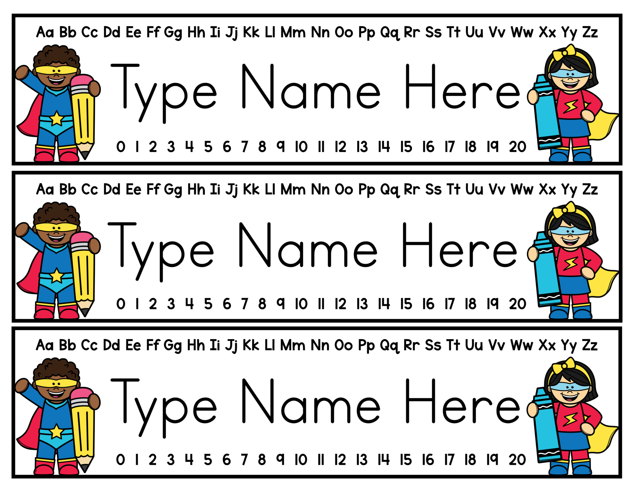 Editable Superhero Desk Nametags - Made By Teachers