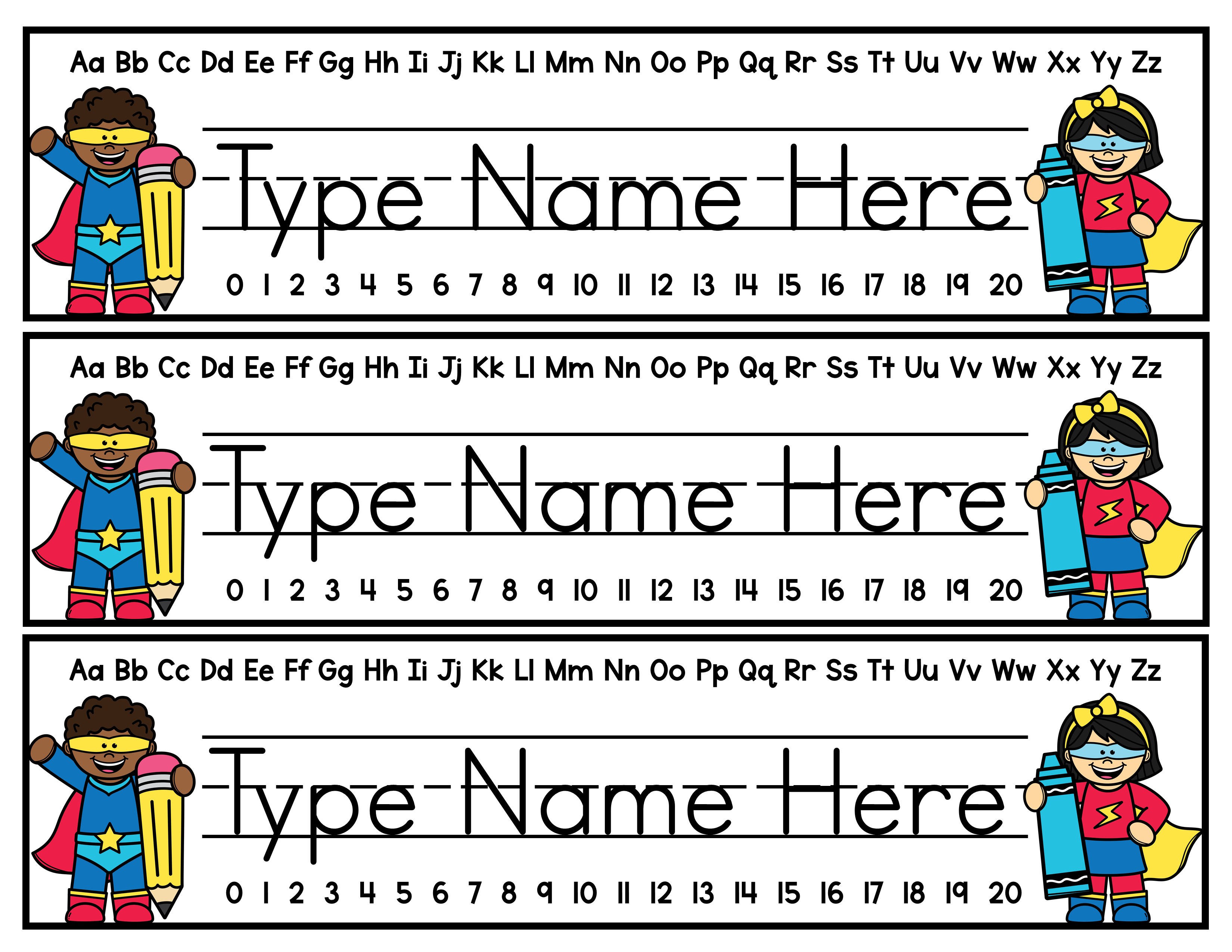 Editable Superhero Desk Nametags - Made By Teachers