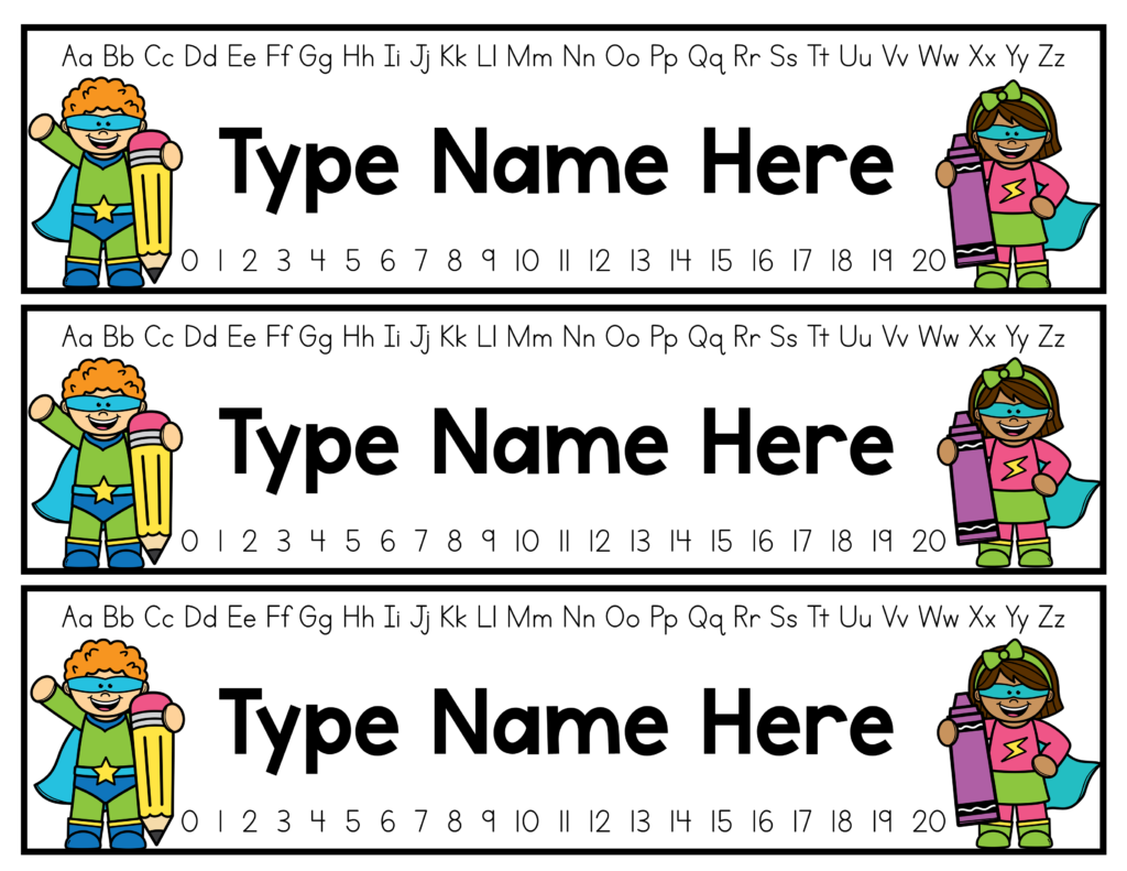 Editable Superhero Desk Nametags - Made By Teachers
