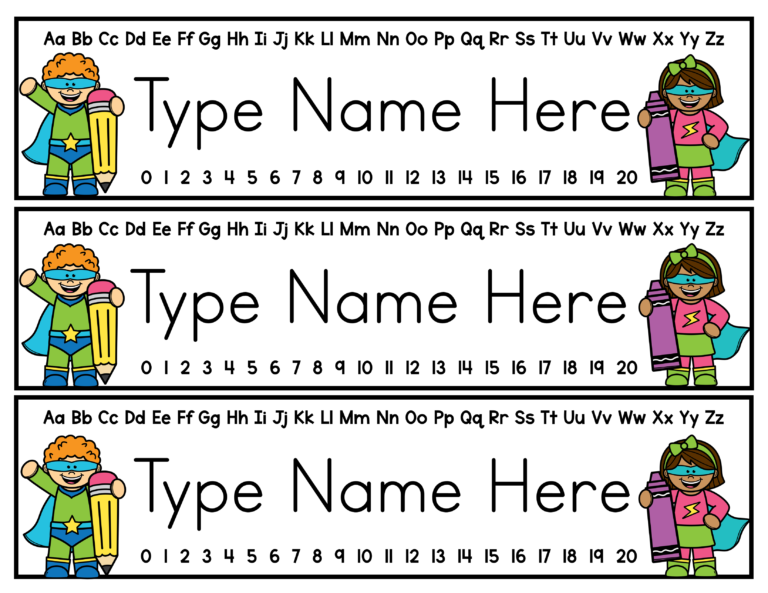 Editable Superhero Desk Nametags - Made By Teachers